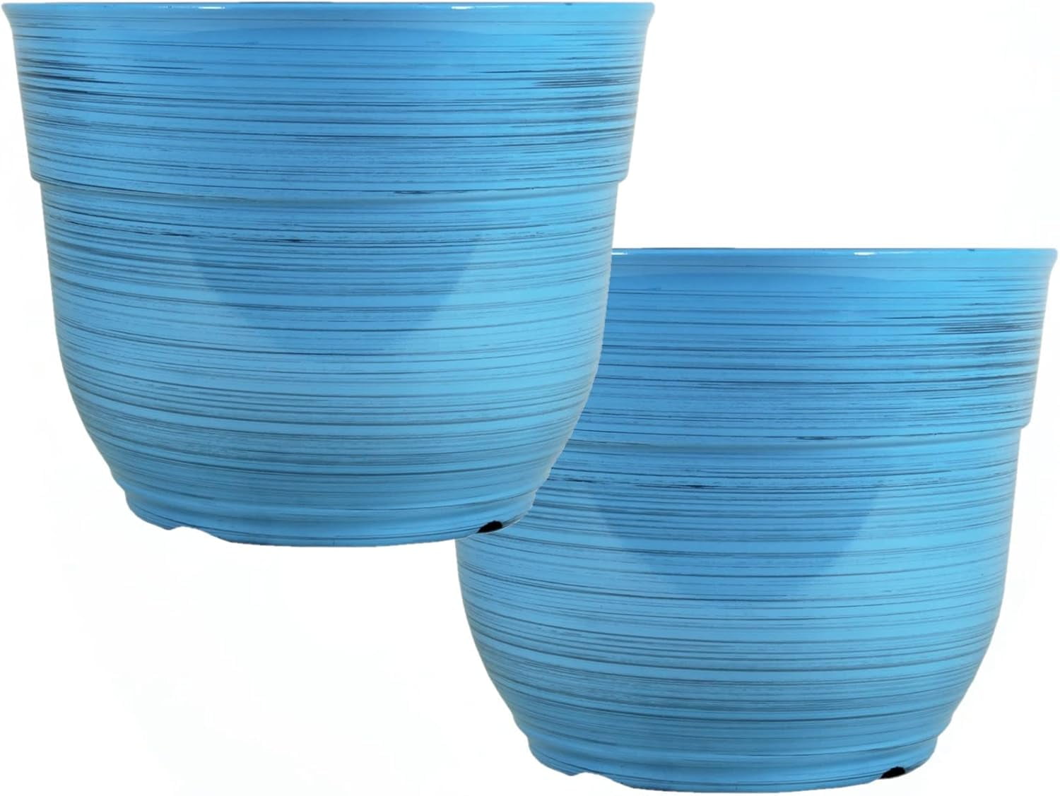 HJTER Indoor/Outdoor Glazed Brushed Happy Plastic Planter, Large ...