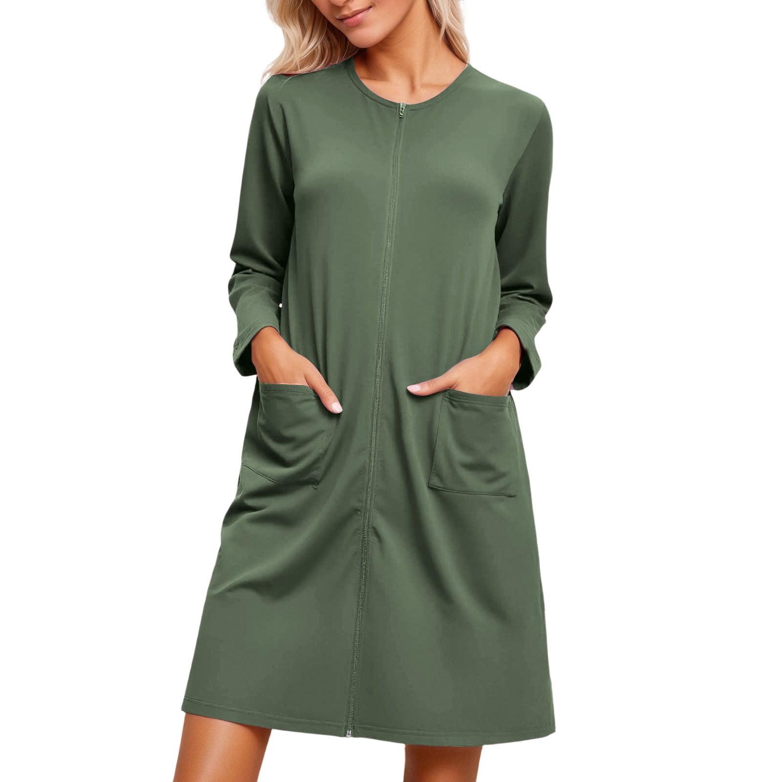 HJYCHN Elegant Long Sleeve Nightgown for Women Soft Sleepwear ...