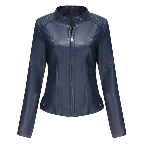HJYCHN Leather Jacket Women Slim Fit Plus Size Motorcycle Outerwear ...