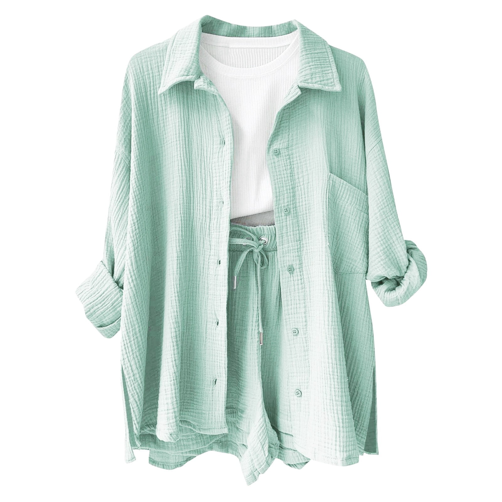 HJYCHN Long Sleeve Tops for Women Casual Shirt with Side Slits and ...