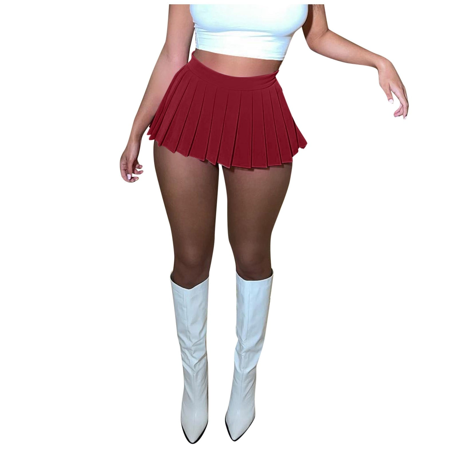 HJYCHN Mini Skirts for Women Fashion Everything Solid Color Mini ...