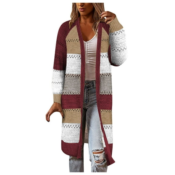 HJYCHN Sweaters for Women Cardigan Comfortable Stylish Stitching Long ...