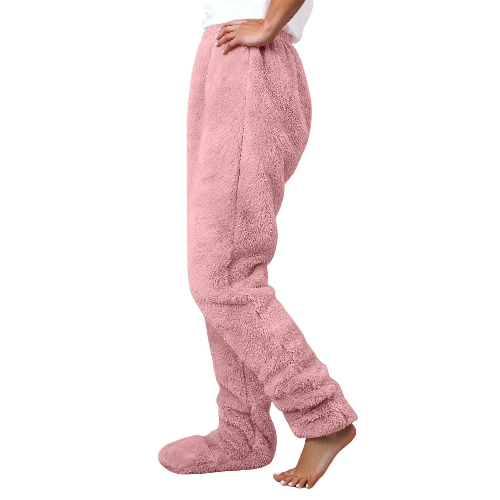 HJYCHN Sweatpants for Women Soft Thermal Sleep Pants for Cozy Loose Fit ...