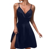 HJYCHN Women's V-Neck Spaghetti Strap Ruched Bodycon Dress for Evening ...