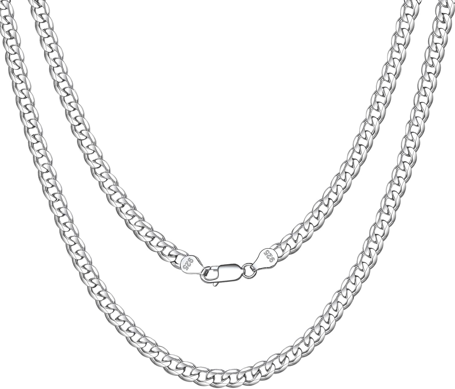 HJYUCHY 2.8mm/5mm Solid 925 Sterling Silver Cuban Link/Figaro Chain ...