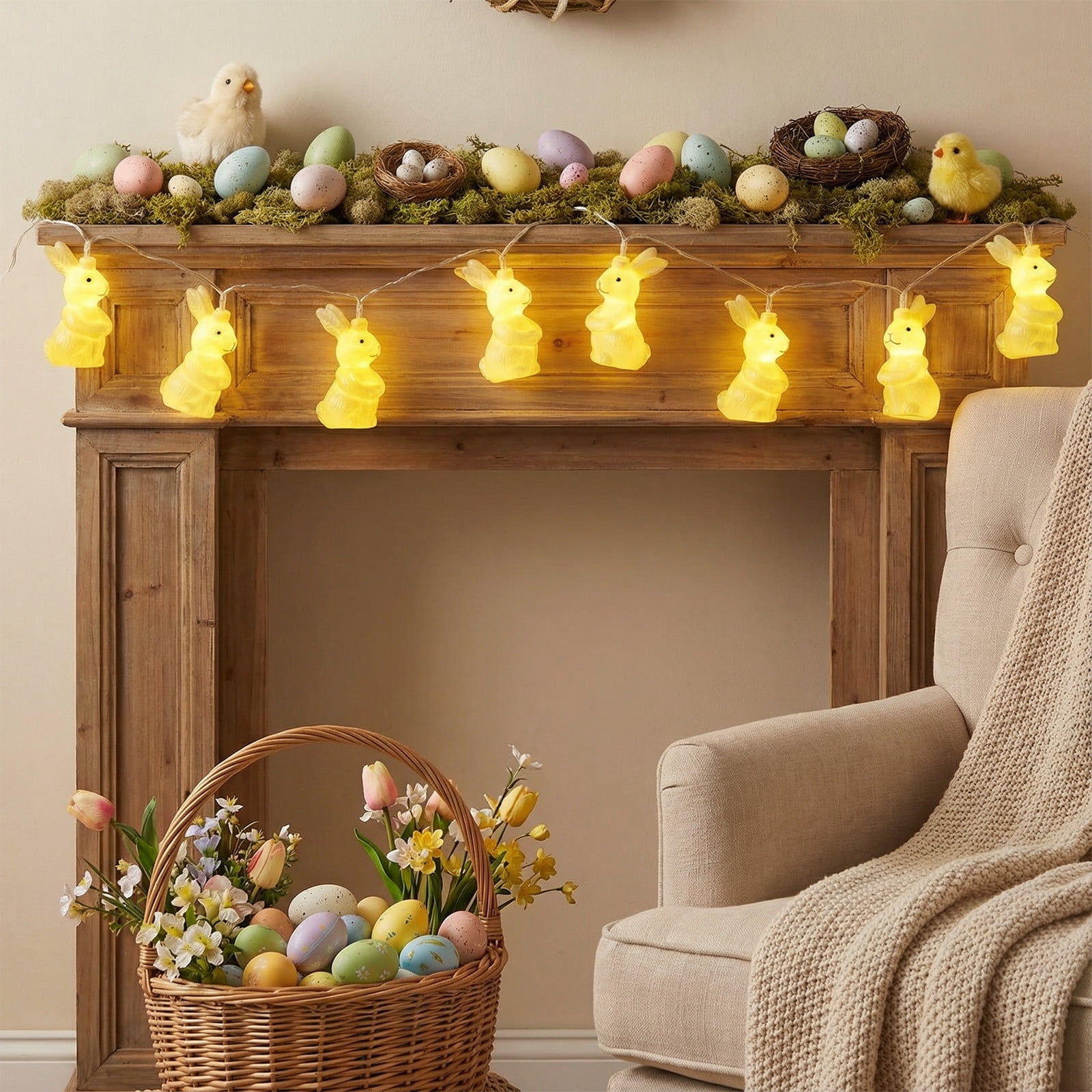 HJuyYuah 120 in Bunny String Lights, Mini LED Bulbs, Vivid Cartoon ...