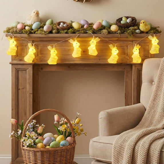 HJuyYuah 120 in Bunny String Lights, Mini LED Bulbs, Vivid Cartoon ...