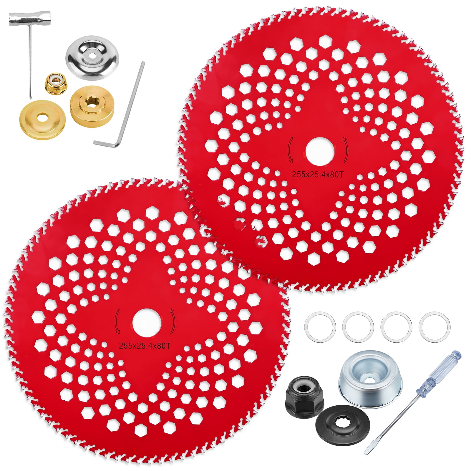 HK 2 Pack 10" x80T Carbide Tip Brush Cutter Blades Weed Eater Blades ...