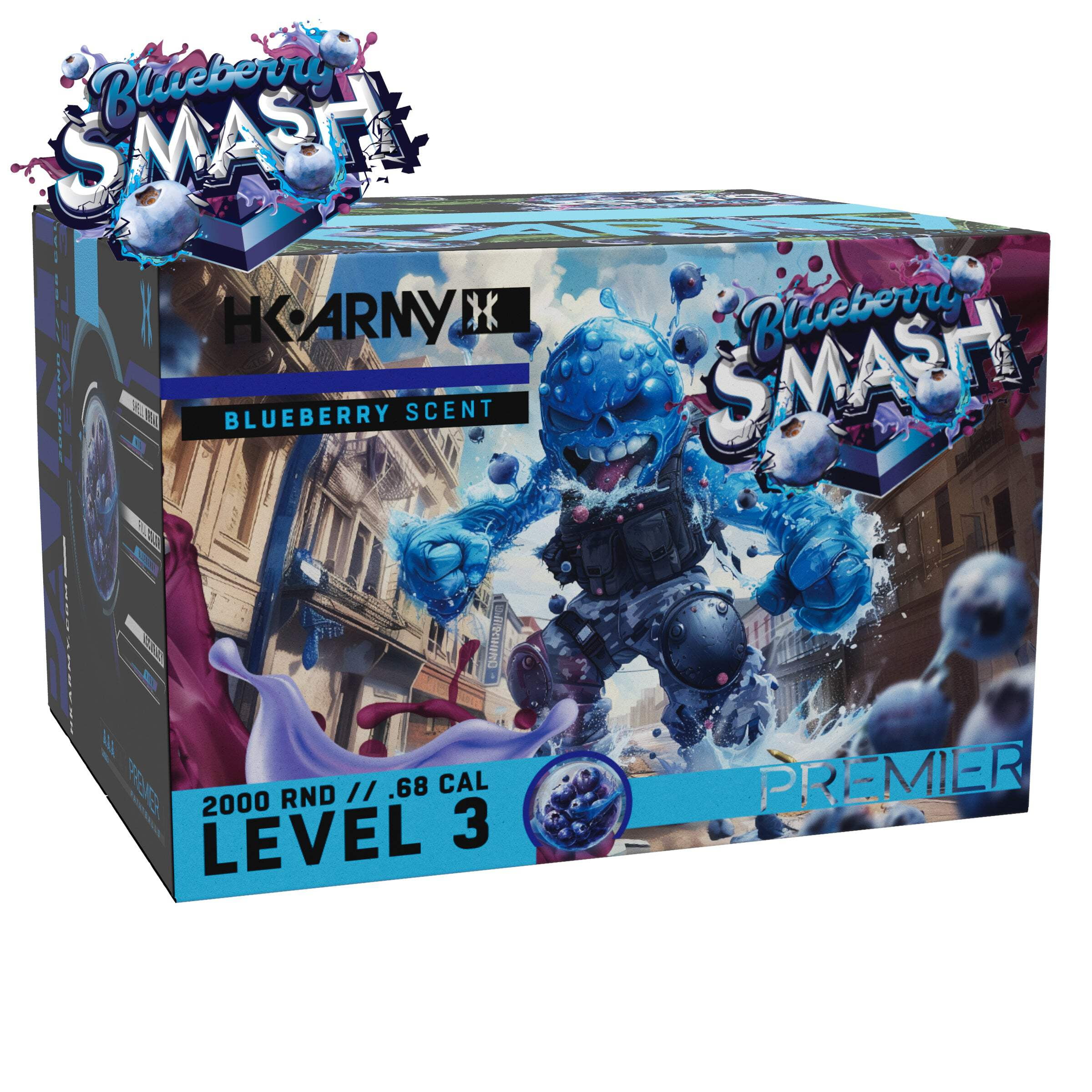 HK Army 2000ct Paintballs 68cal, Blueberry Smash Scent, Blue Fill ...