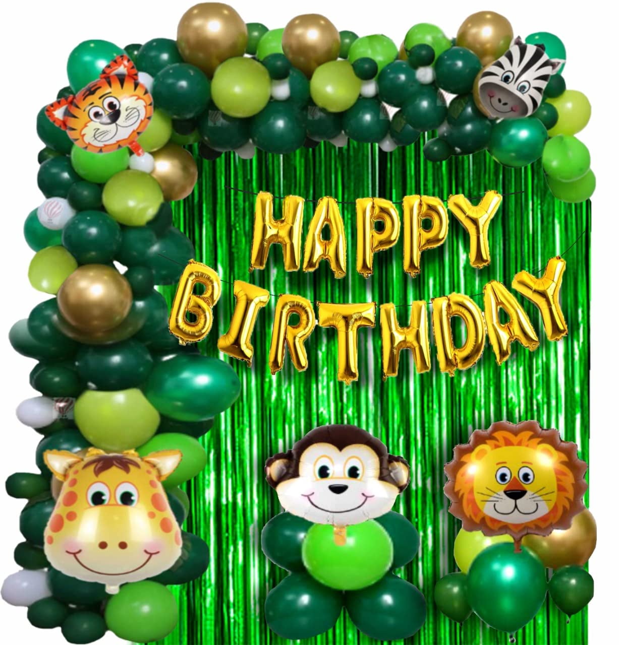 HK balloons Pack of 100 Pcs Jungle theme Birthday Party Decorations ...