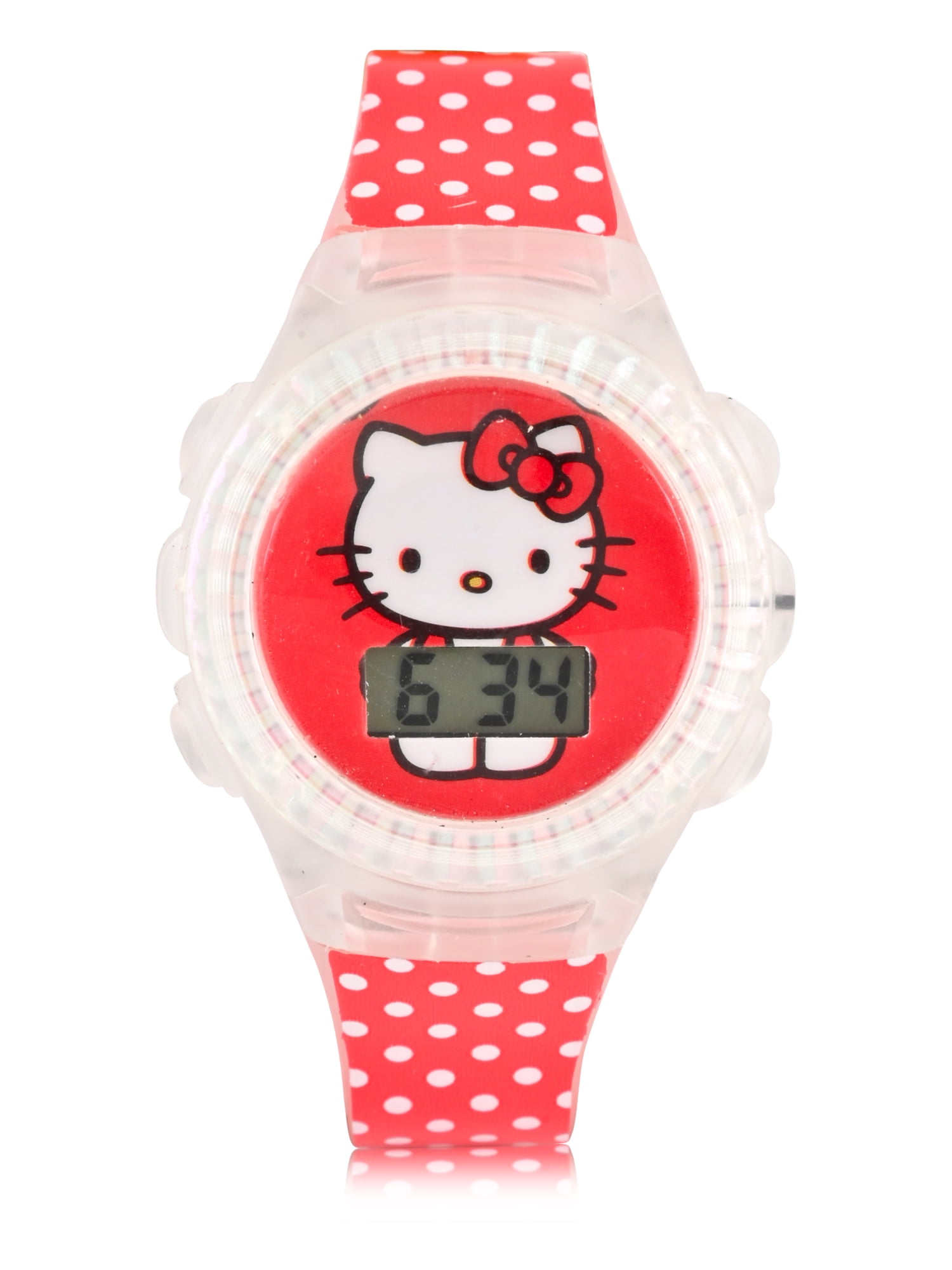 Hello Kitty Kids Flashing Lights LCD Watch with Printed Strap (HK4204WM ...