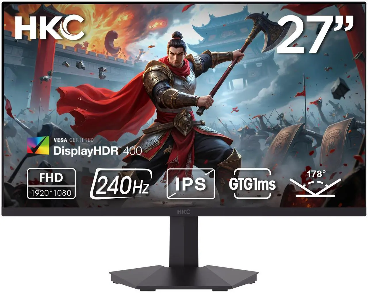 HKC G27H3D 27" 1920×1080 240Hz Gaming Monitor, Full HD Fast IPS Display ...