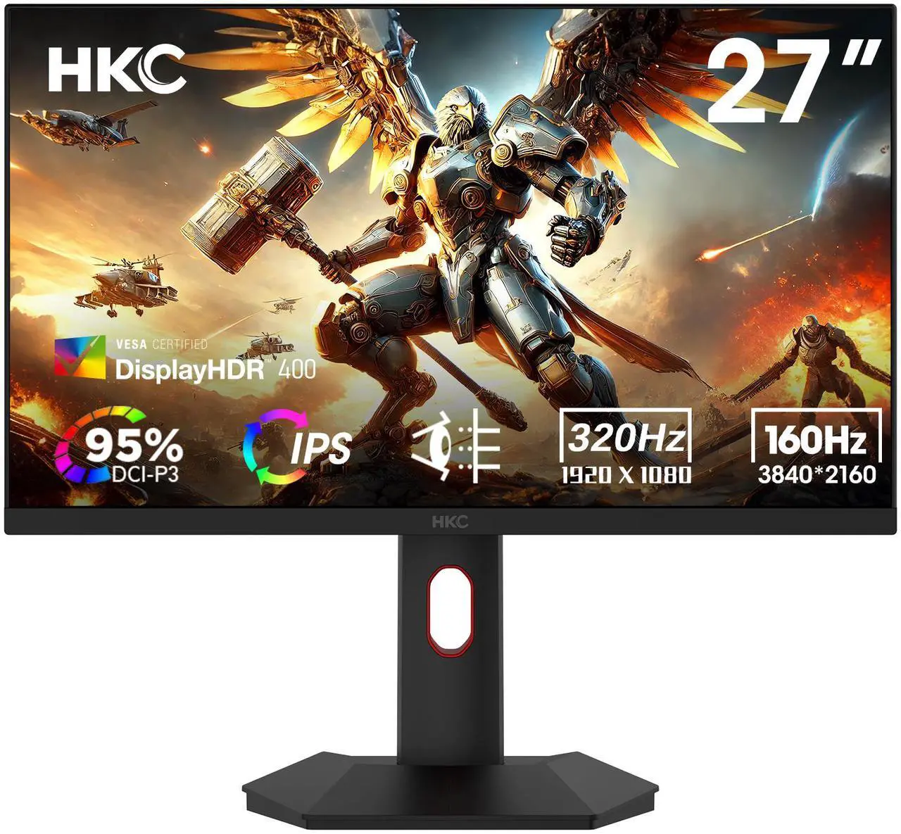 HKC G27H7P 27" 4K UHD Gaming Monitor Dual Mode 160Hz 4K Fast IPS 1ms ...