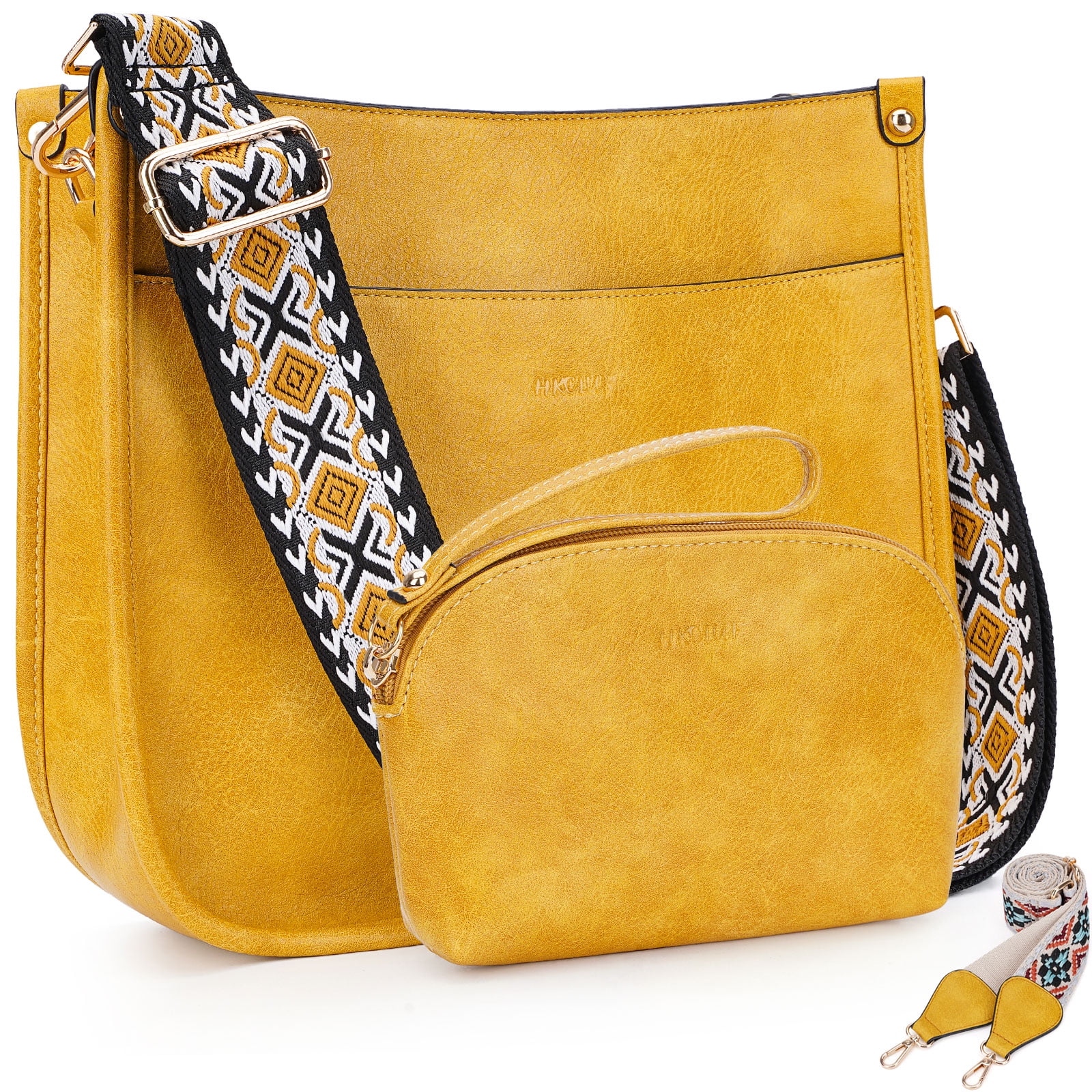 HKCLUF Crossbody Bag for Women 2pcs Leather Crossbody Bag and Wallet ...