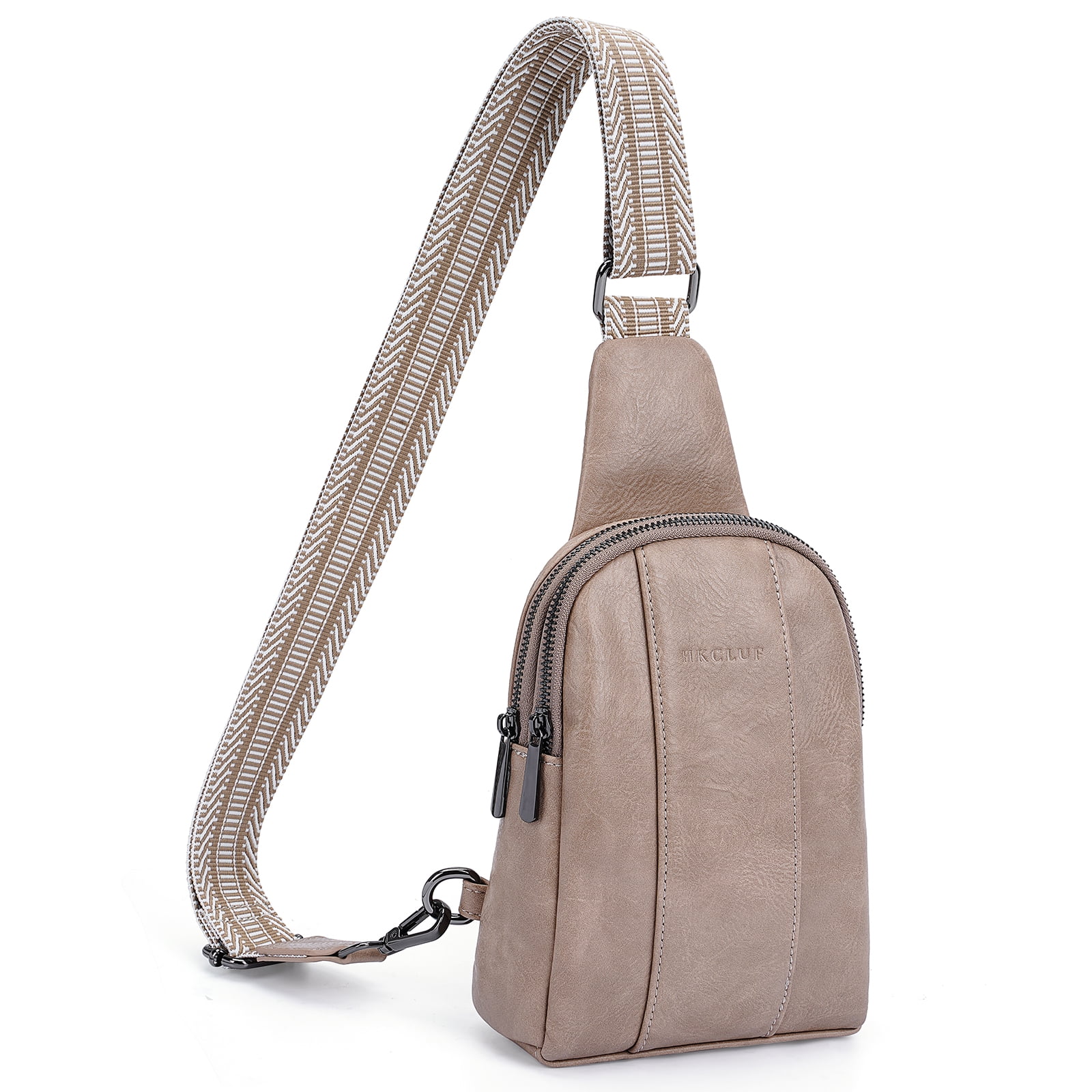 HKCLUF Small Sling Bag For Women Vegan Leather Chest Bag For Women With ...