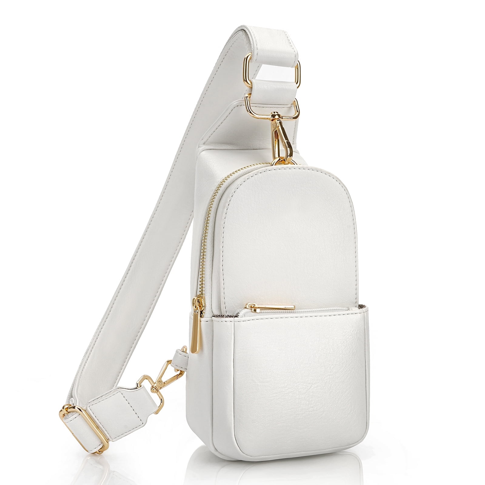 HKCLUF Women's Slim Crossbody Pack, PU Leather Satchel Daypack, Small ...