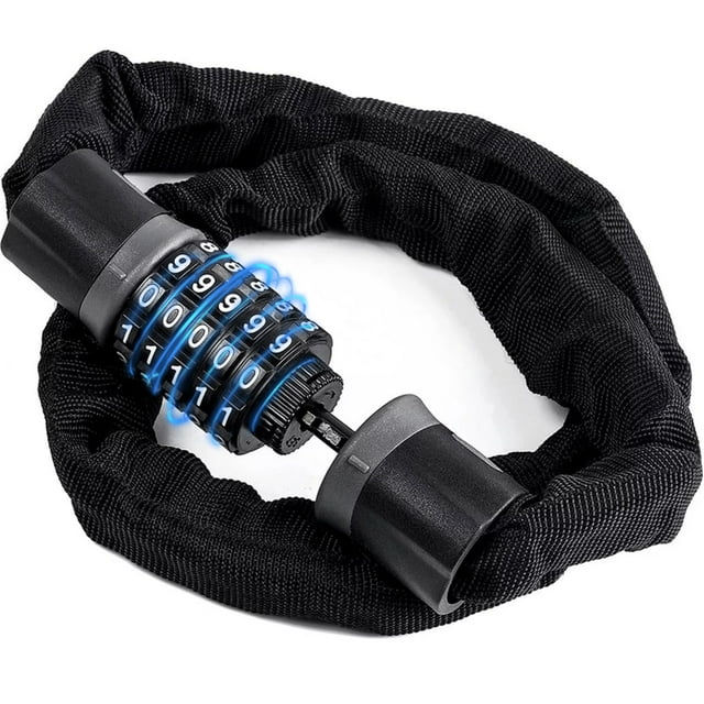 HKEEY Bike Chain Lock, 5-Digit Resettable Combination, Anti-Theft ...
