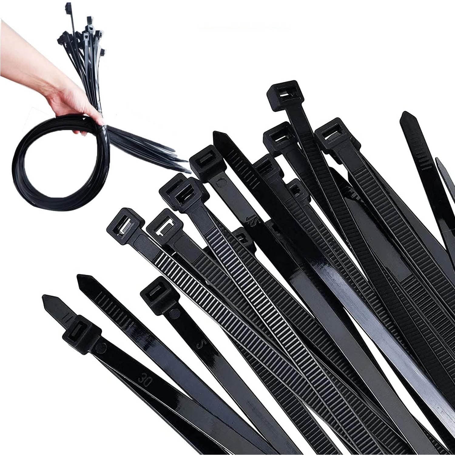 Cable Ties, 600mm x 9mm, Pack of 100, Nylon Zip Ties, Multi-Purpose ...