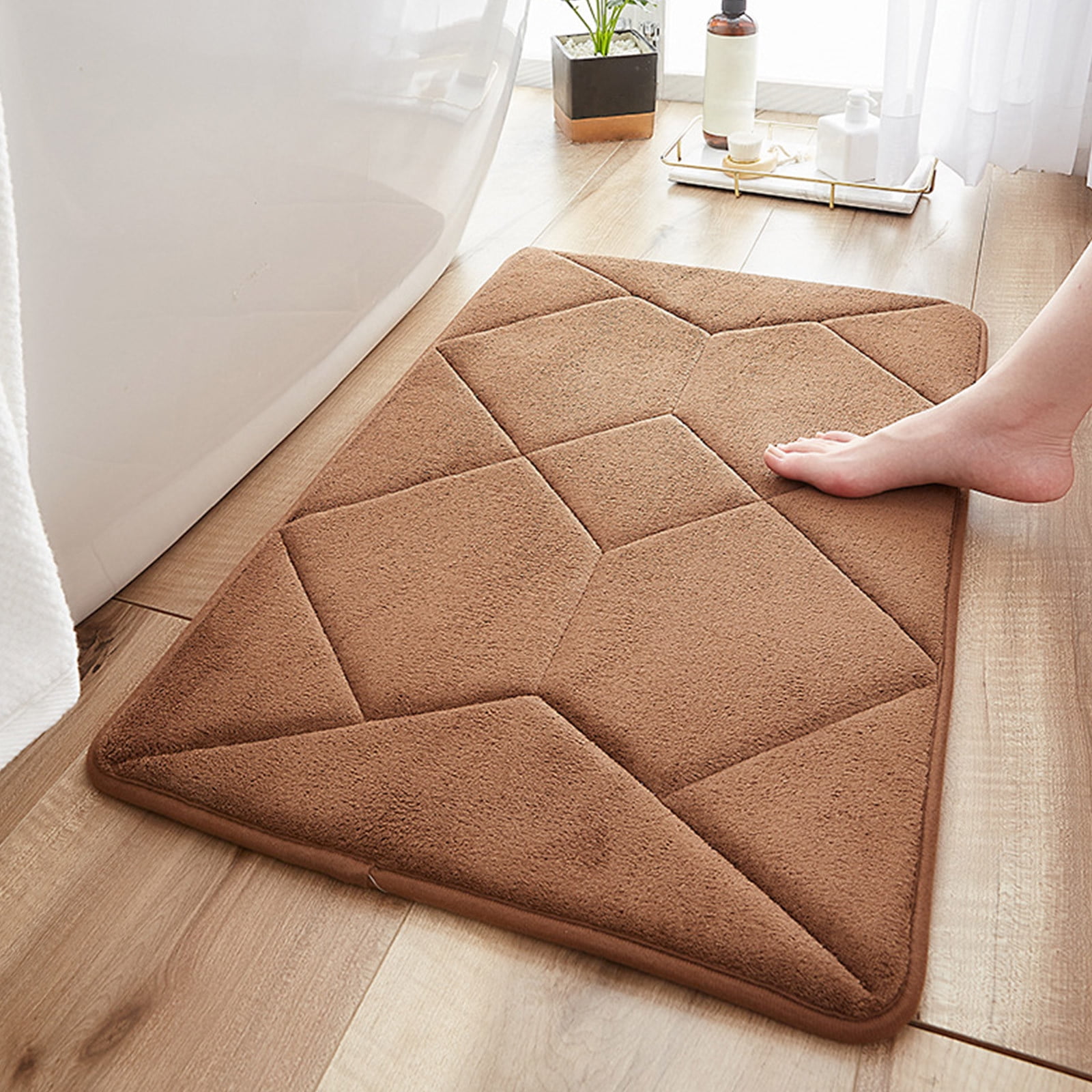 HKEJIAOI 15.74x23.62in Super Absorbent Machine Washable Bathroom Rug ...
