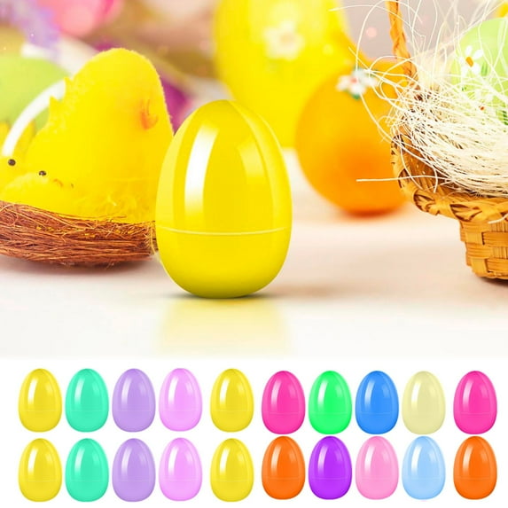 HKEJIAOI 20-Pack Reusable Plastic Easter Eggs with Hollow Twist-Open ...