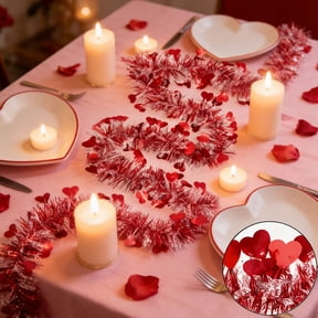 6 x 7ft Red Heart String Valentines Day Decorations Engagement Wedding ...