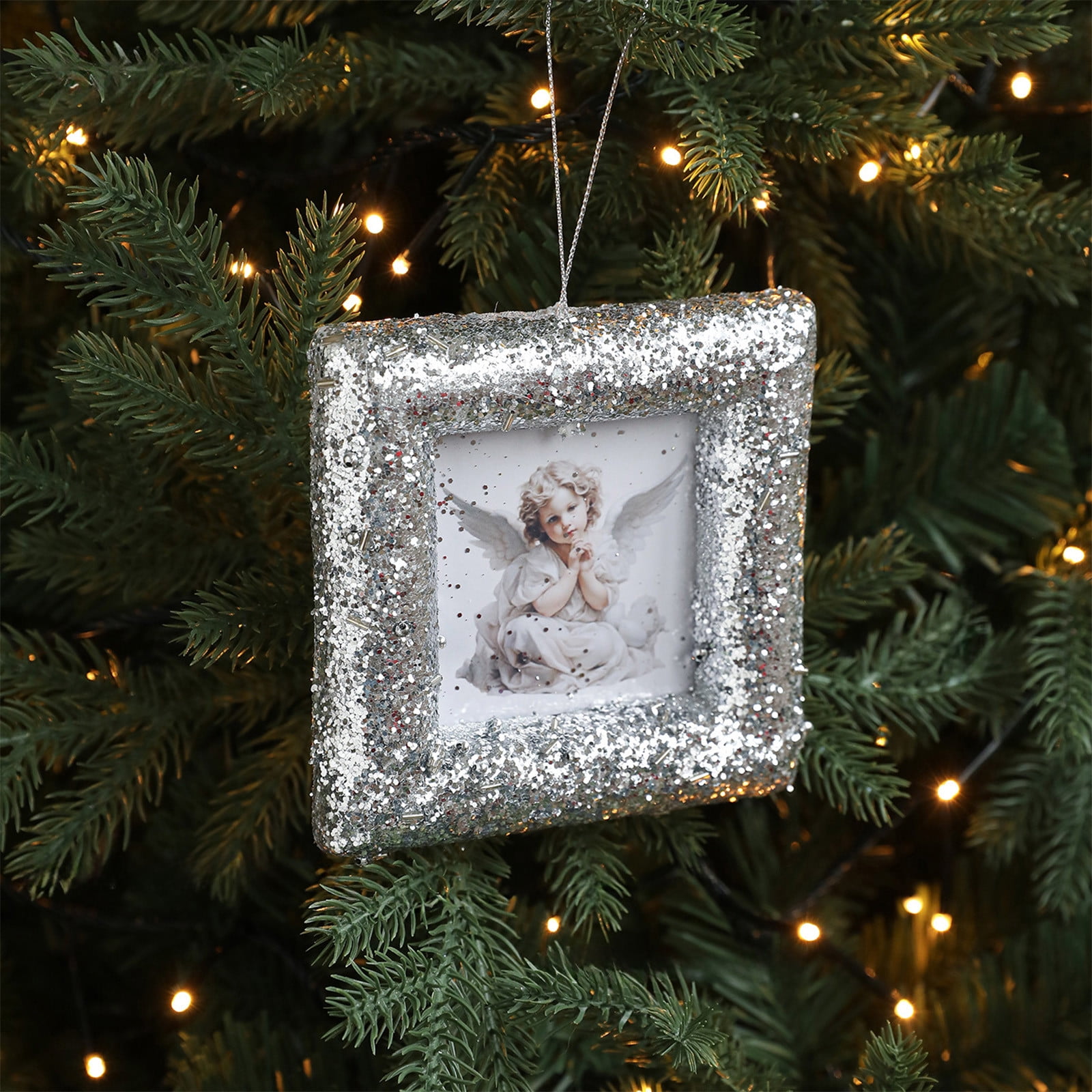HKEJIAOI Christmas Tree Ornaments Picture Frame Decorations, Adhesive ...