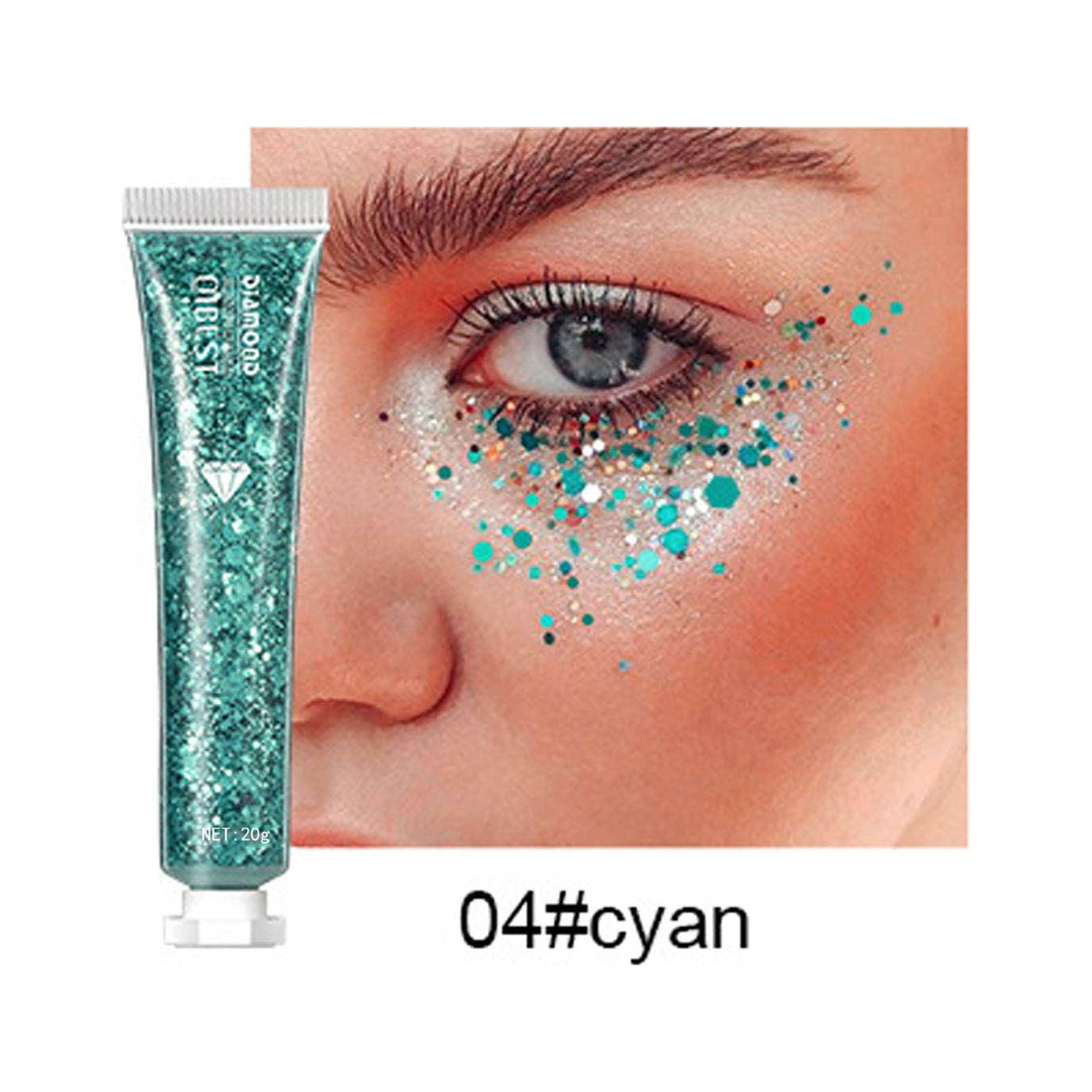 HKEJIAOI Face Body Glitter Gel, Body Sequins Shimmer Liquid Eyeshadow ...