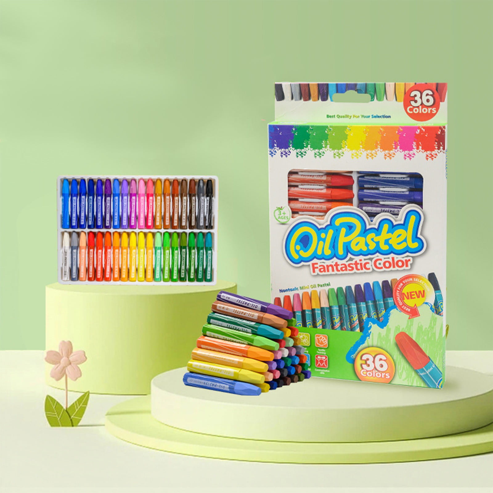 HKEJIAOI Hexagon Oil Pastels Set for Art Drawing, Professional Blending ...