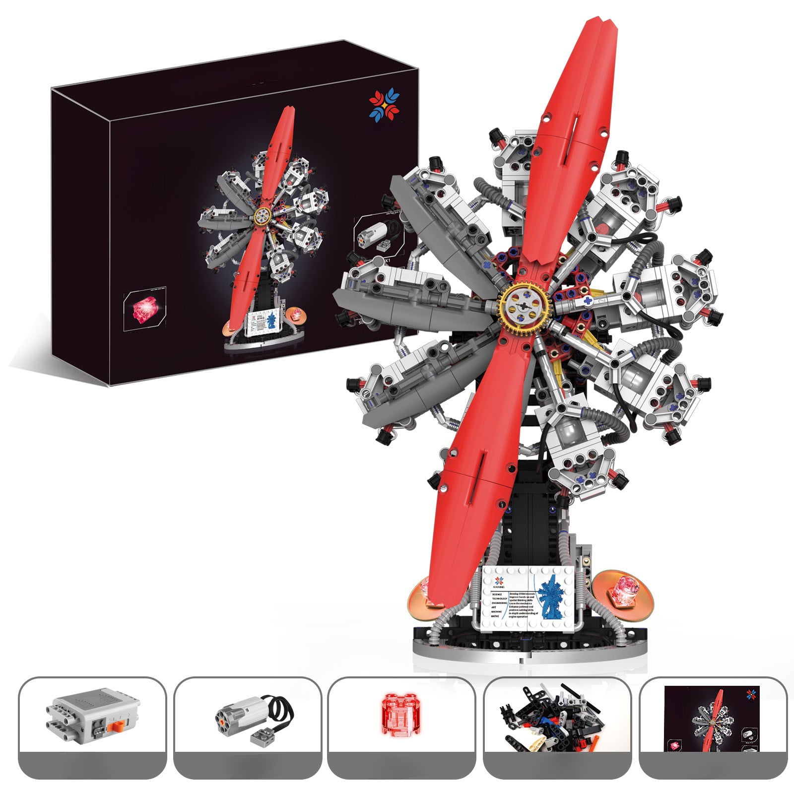 HKEJIAOI Mechanical Power Assembly Kit with Bluetooth Remote Control ...