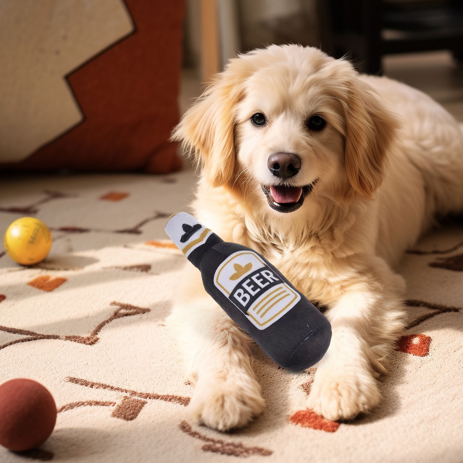 HKEJIAOI Squeaky Vodka Whiskey Bottle Dog Chew Toy for Teeth Cleaning ...