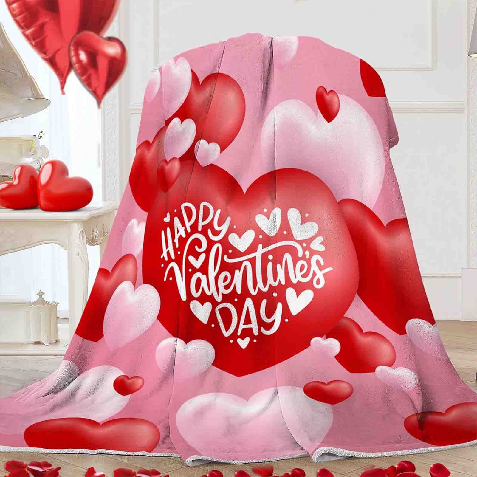 HKEJIAOI Valentine's Day Gift Flannel Throw Blanket Print Lightweight ...