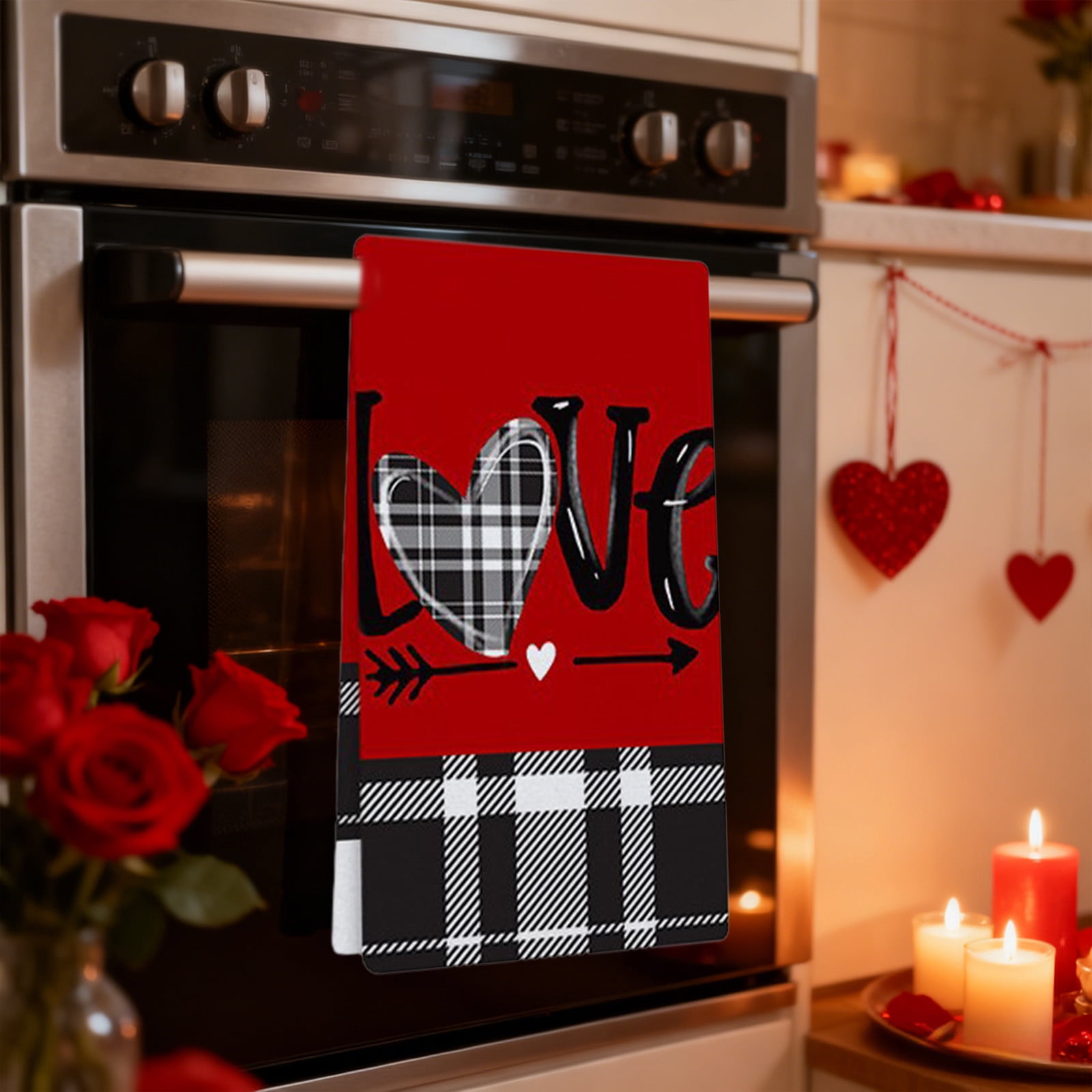 HKEJIAOI Valentine's Day Kitchen Towels, 23.6x15.8 Inch Super Absorbent ...