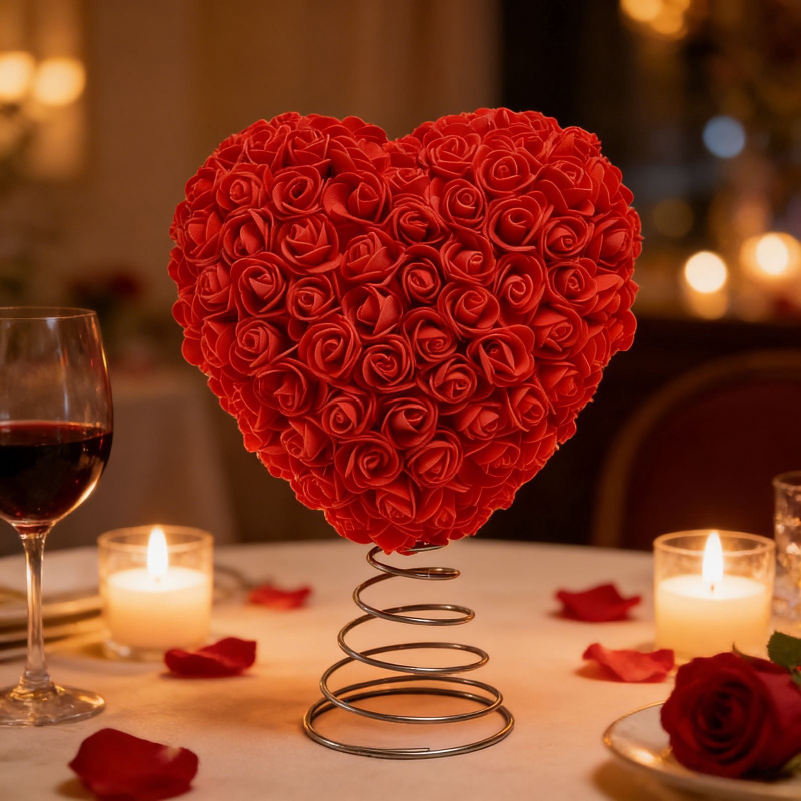 HKEJIAOI Valentine's Day Preserved Rose Tree Topper Ornament, Durable ...