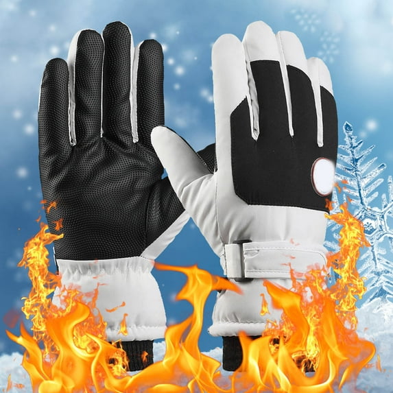 HKEJIAOI Windproof Waterproof Ski Gloves for Men and Women - Fleece ...