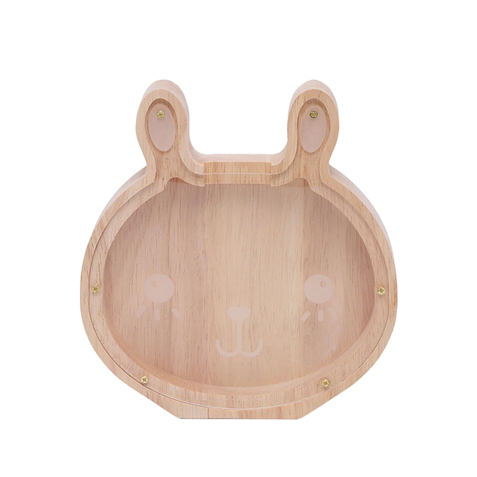 HKEJIAOI Wooden Chinese Money Box with Acrylic Window, Solid Wood Piggy ...