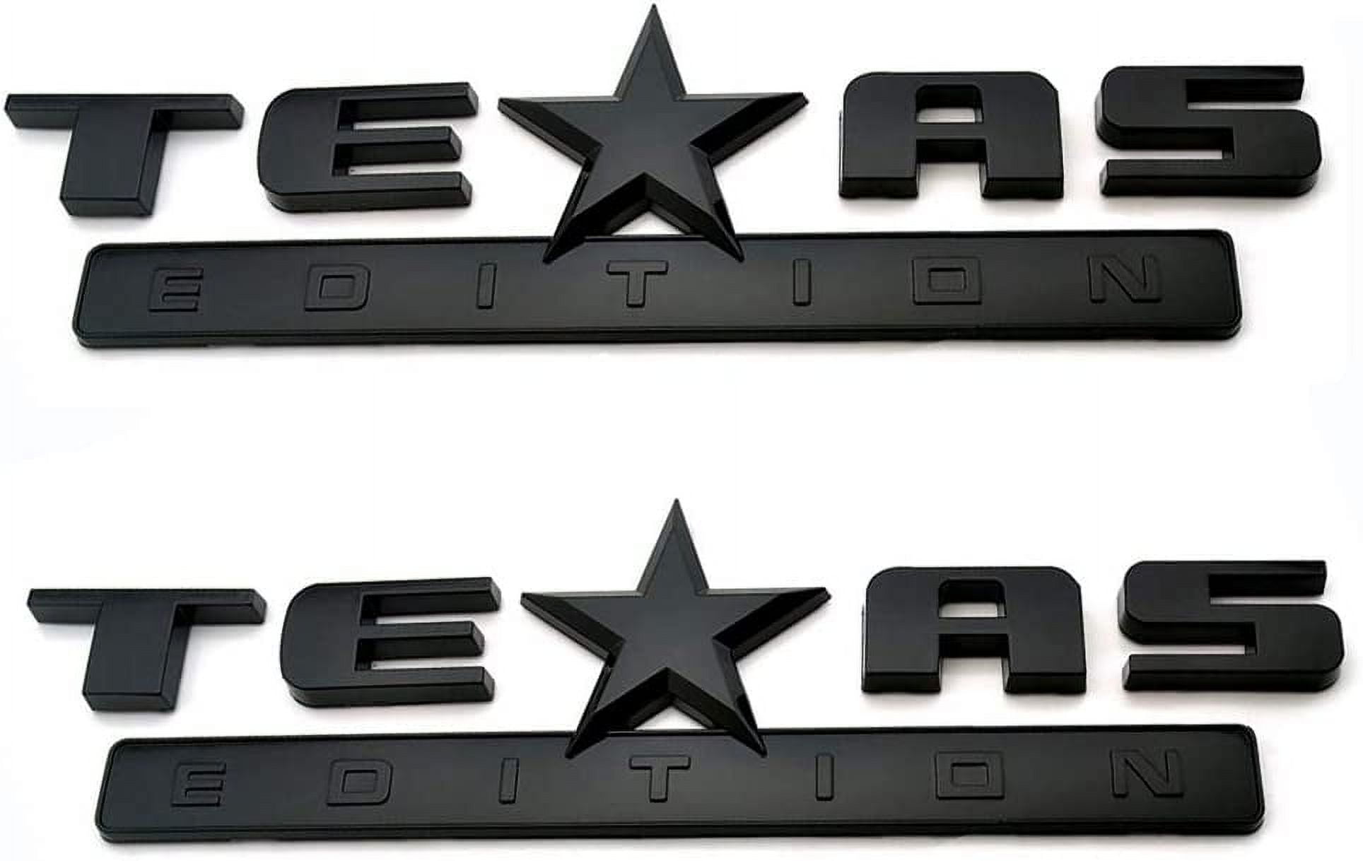 HKJF 2 Count All Black 3D Texas Edition Emblem Compatible with Chevy ...