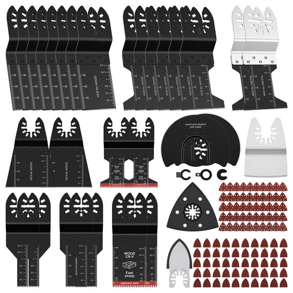 HKJUNFEI 131Pcs Oscillating Tool Blade Kit Precise Cutting Multi Tool ...