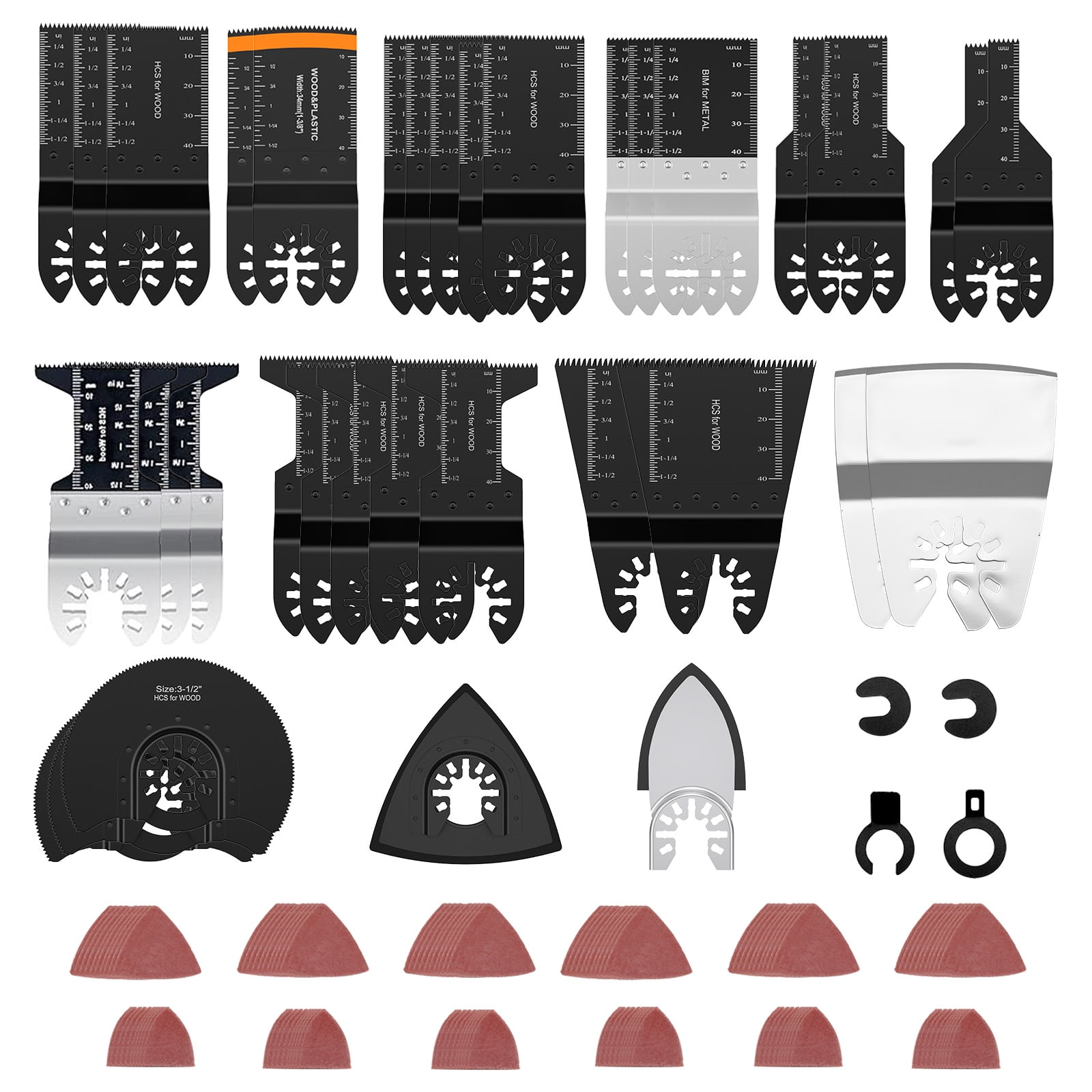 HKJUNFEI 154Pcs Oscillating Tool Blade with Curved Blade Design High ...