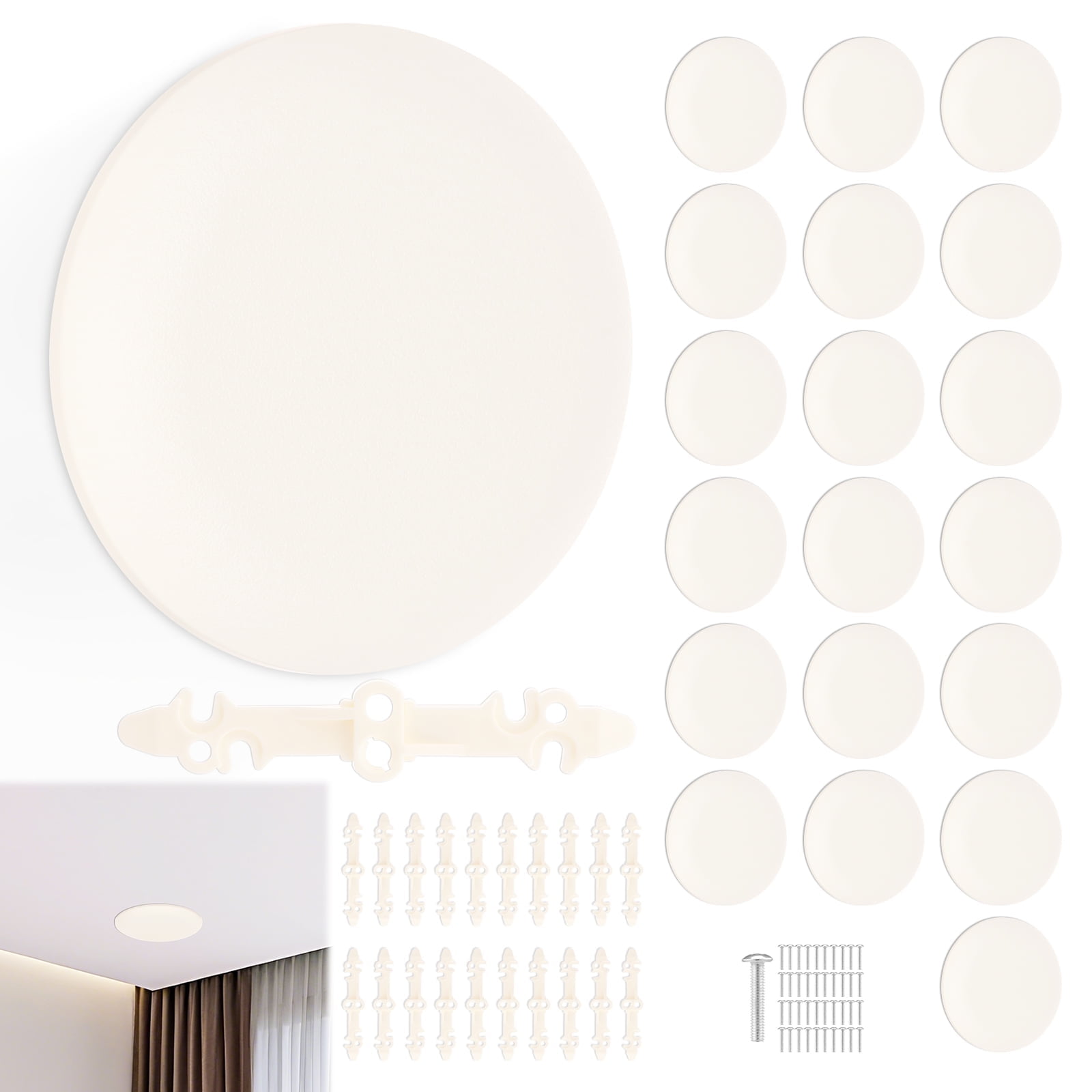 HKJUNFEI 20Pcs Wall Round Cover Plastic Circular Ceiling Cover Plate ...