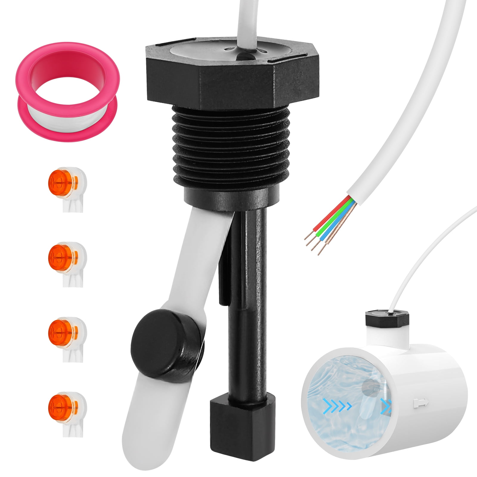 HKJUNFEI 4 Wire Flow Switch Intelligent Temperature Control Stable ...