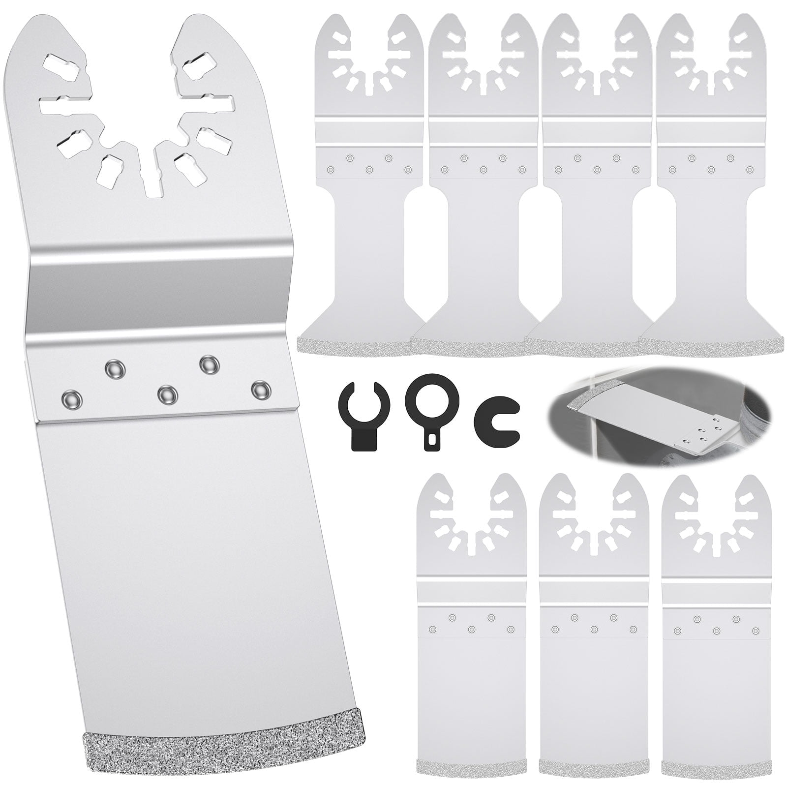 HKJUNFEI 8Pcs Oscillating Multi Tool Blades Precision Cutting Grout ...