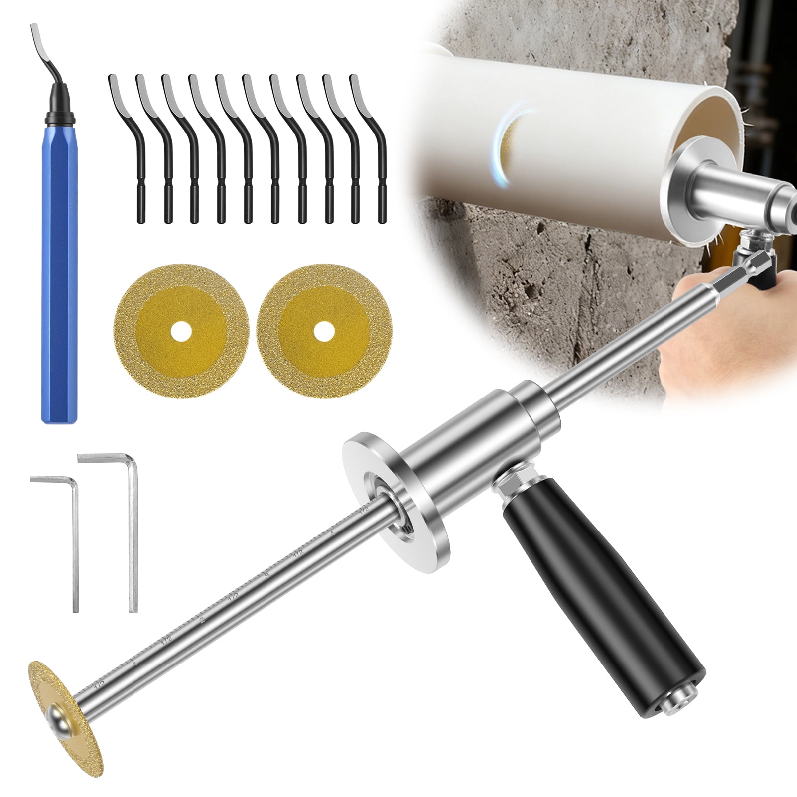 HKJUNFEI Inside PVC Pipe Cutter 7 Inch Cutting Depth PVC Pipe Cutter ...