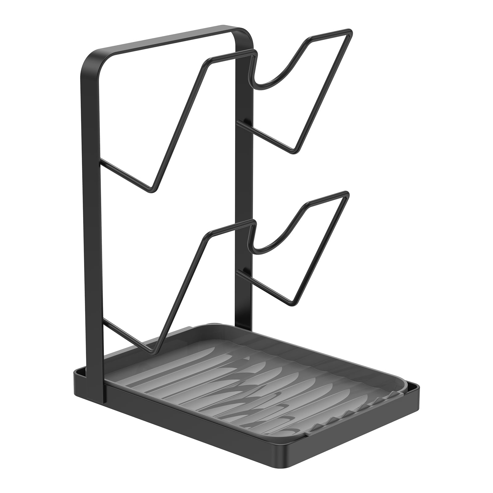 HKJUNFEI Pot Lid Storage Rack with Removable Drip Tray Sturdy and ...