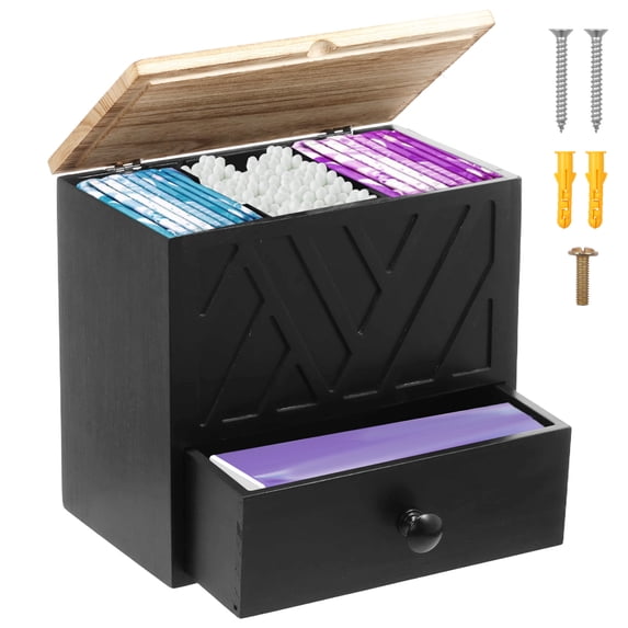 HKJUNFEI Tampon Holder Tampon Storage Box with Lid Space Saving and ...