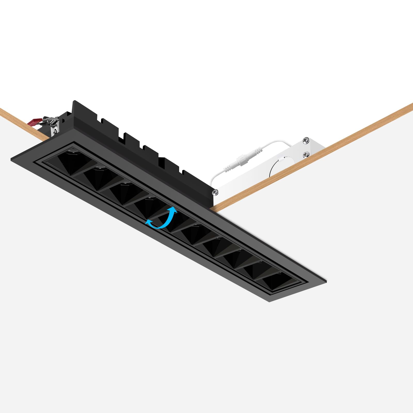 HKKQ 15W LED Linear Recessed Lighting,4000K 900LM Downlight with Beam ...