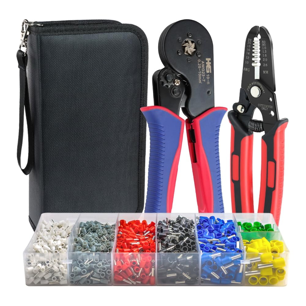 HKS Ferrule Crimping Tool Kit - Hexagonal Ferrule Crimper Plier (AWG 23 ...