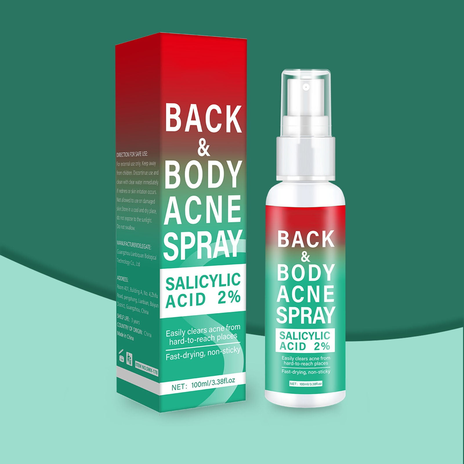 HKUKY Back Acne Spray,Acne Relief Spray,Back Acne Serum,Body ...