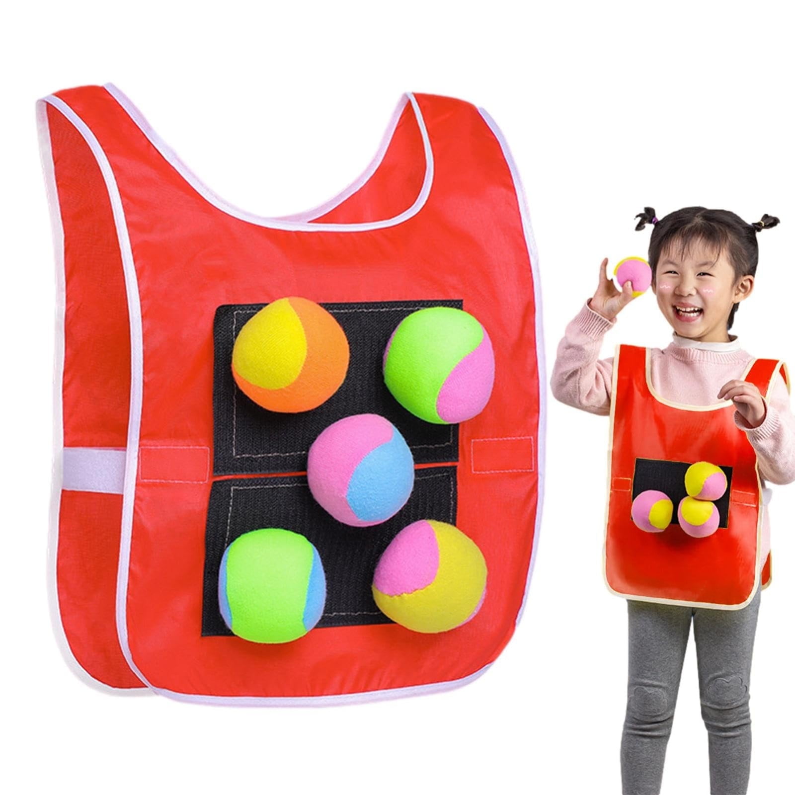 HKUKY Dodgeball Game Set with Sticky Vest, Outdoor Sport Game, Throwing ...