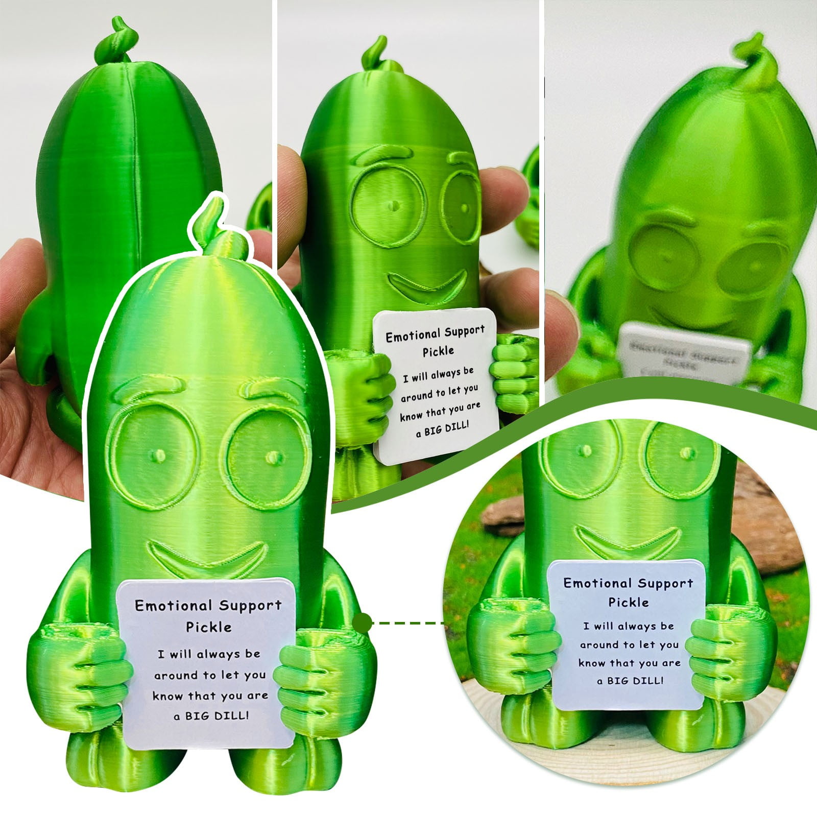 HKUKY Emotional Support Pickles Nuggets Cucumber, 3D Printed Funny Cut ...