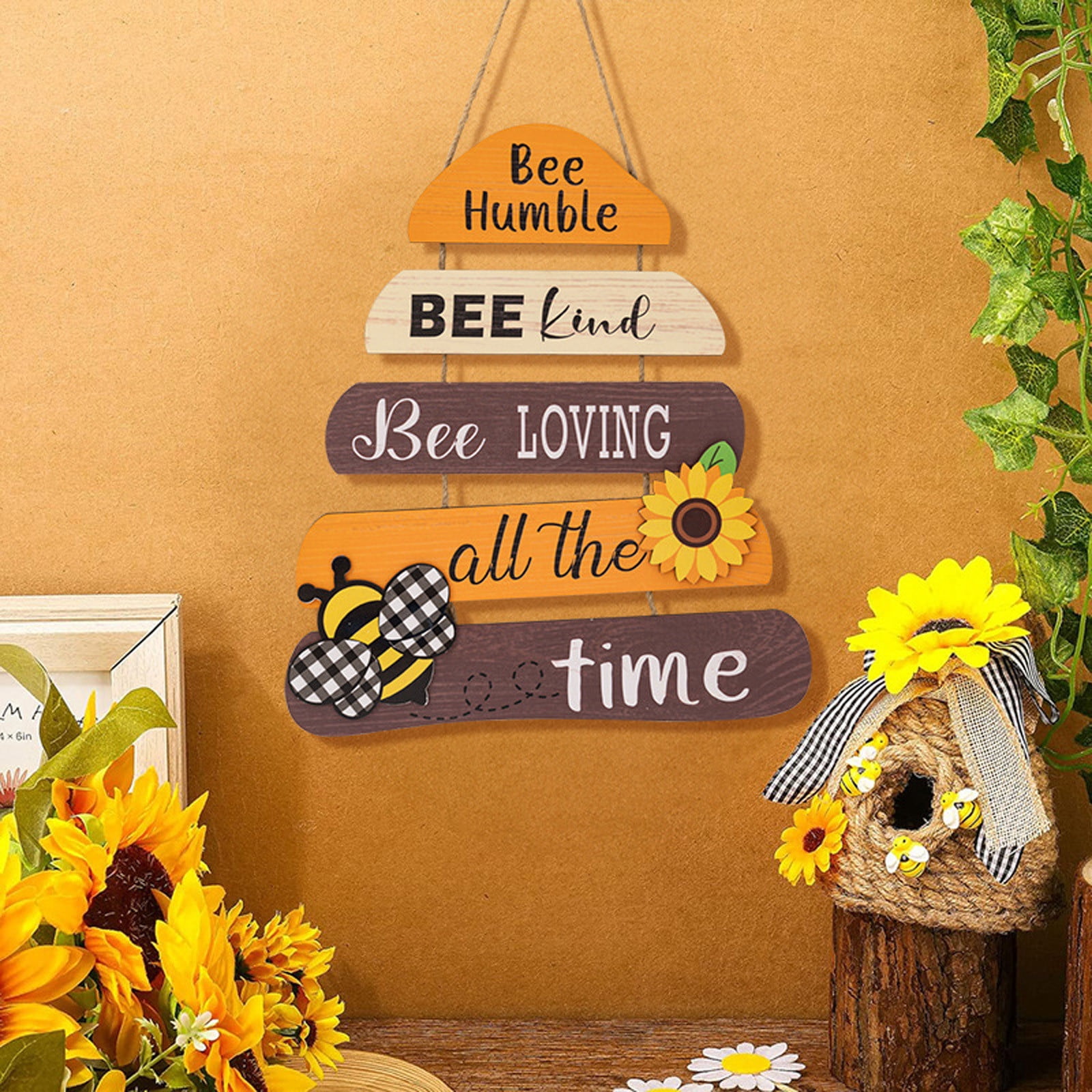 HKUKY Hive Rules Sign, Bee Decor, Decorative Wood Hanging Wood Plaque ...